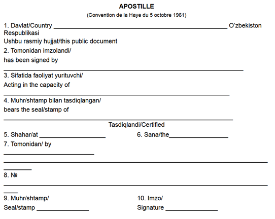 Notarization, legalization and affixing an apostille in Uzbekistan ...